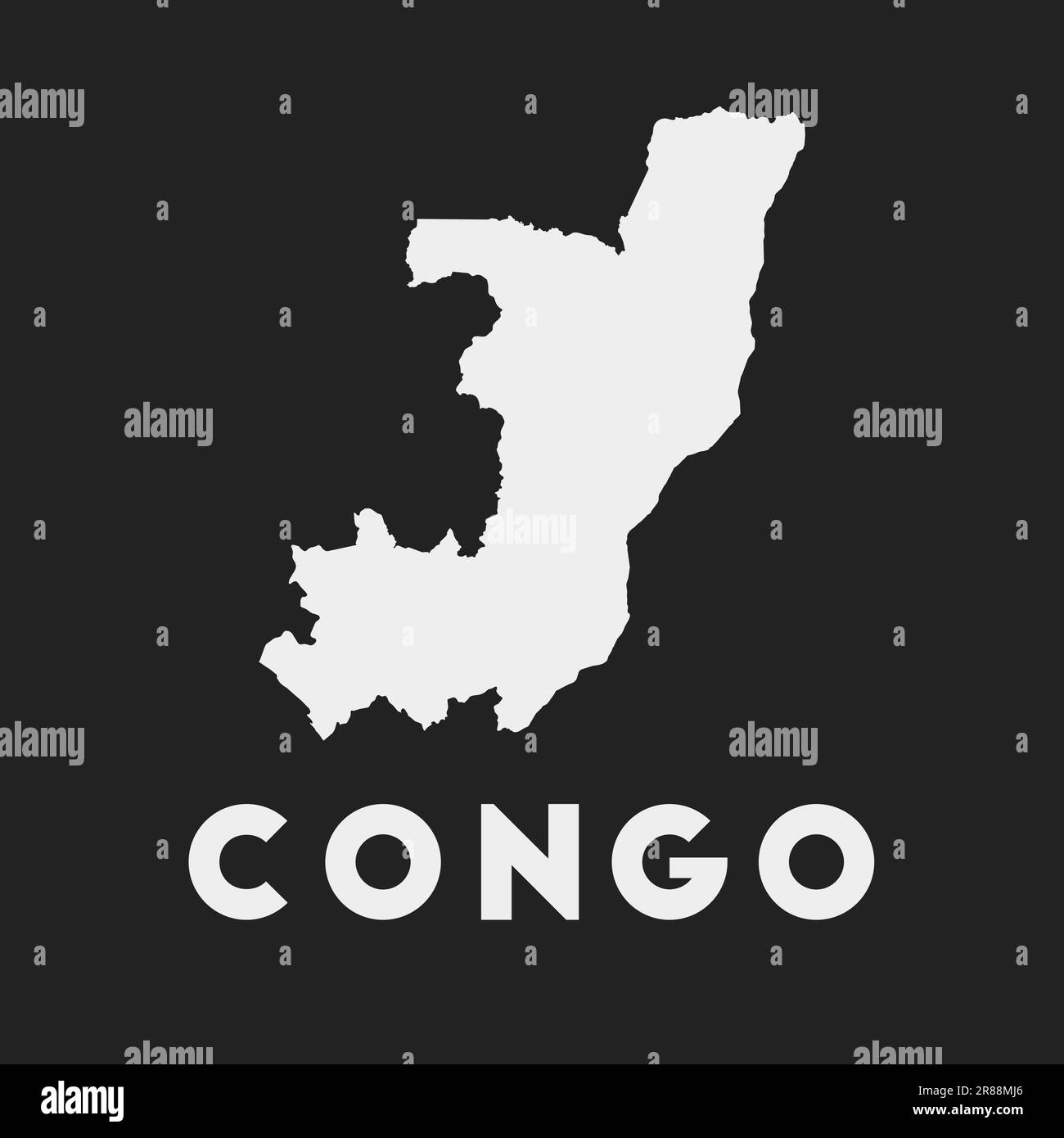 Congo Icon Country Map On Dark Background Stylish Congo Map With