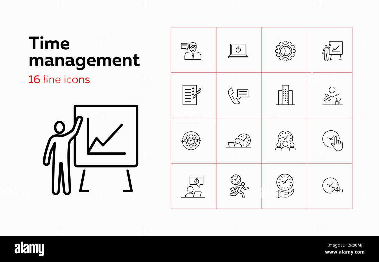 Time management line icon set Stock Vector Image & Art - Alamy Time management line icon set Stock Vector Image & Art - Alamy