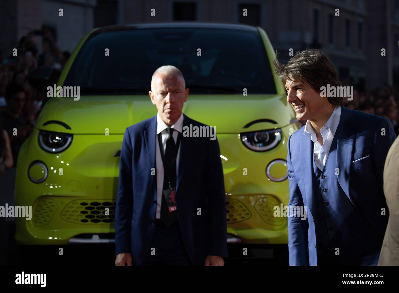Tom Cruise (with a Fiat 500 Abarth in backgrownd) attends the Global ...