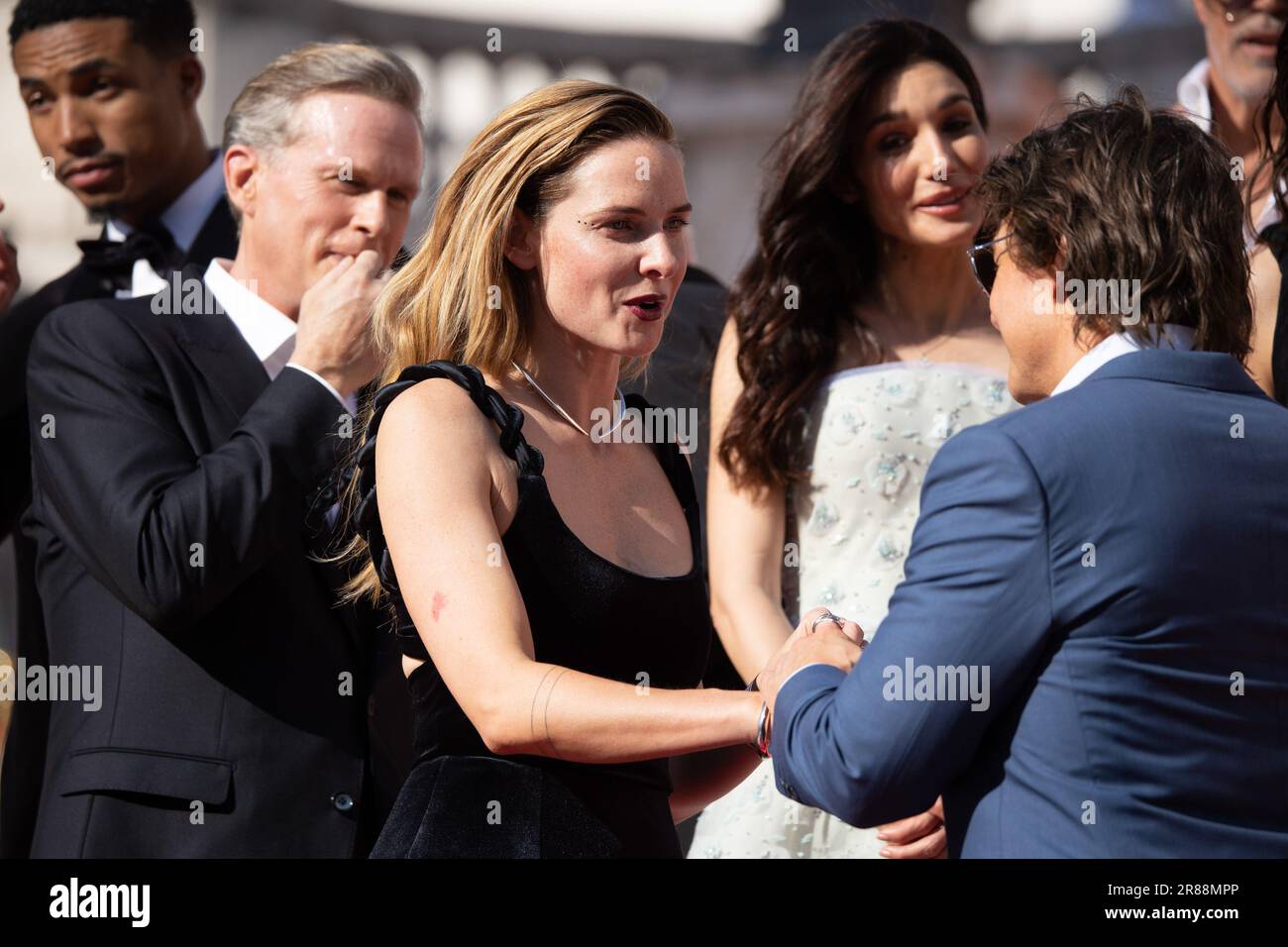 Rebecca Ferguson and Tom Cruise during the Red Carpet at the Global ...