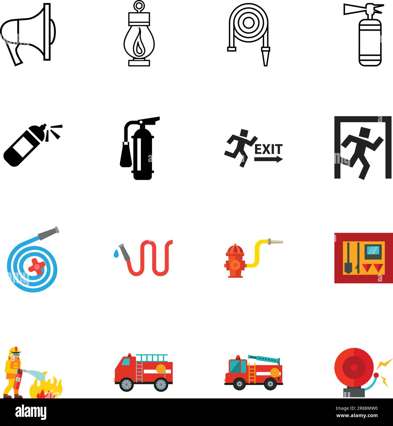 Fire emergency icon set Stock Vector Image & Art - Alamy Fire emergency icon set Stock Vector Image & Art - Alamy