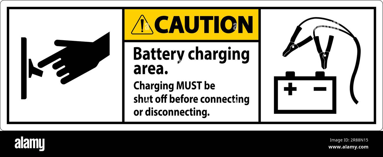 Caution First Sign Battery Charging Area, Charging Must Be Shut Off ...