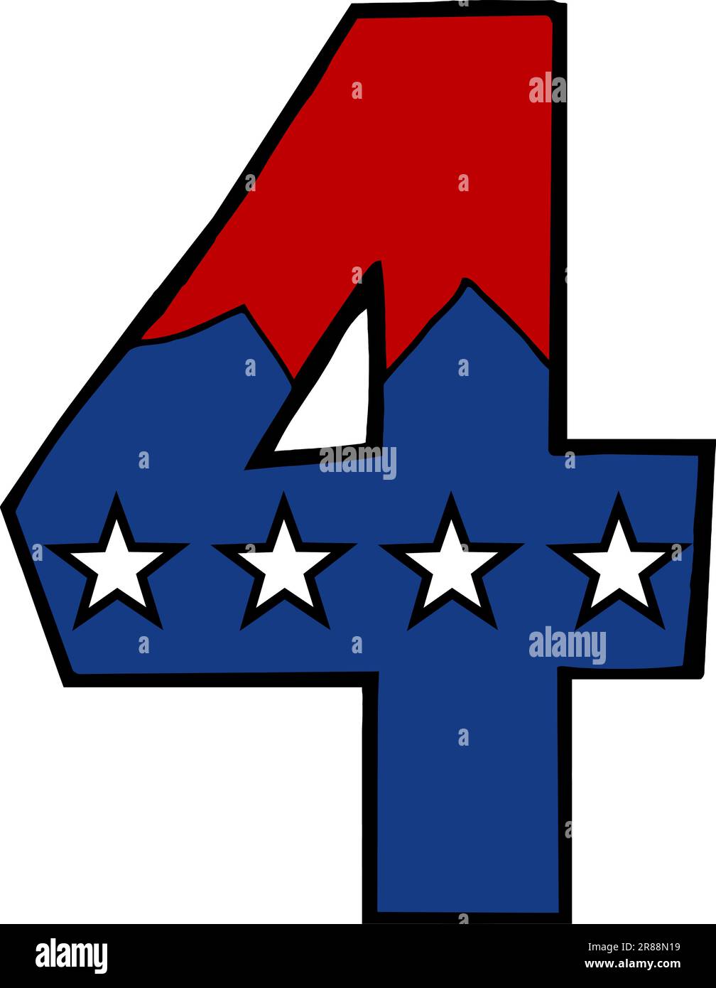 patriotic number 4 in red white and blue Stock Vector Image & Art - Alamy