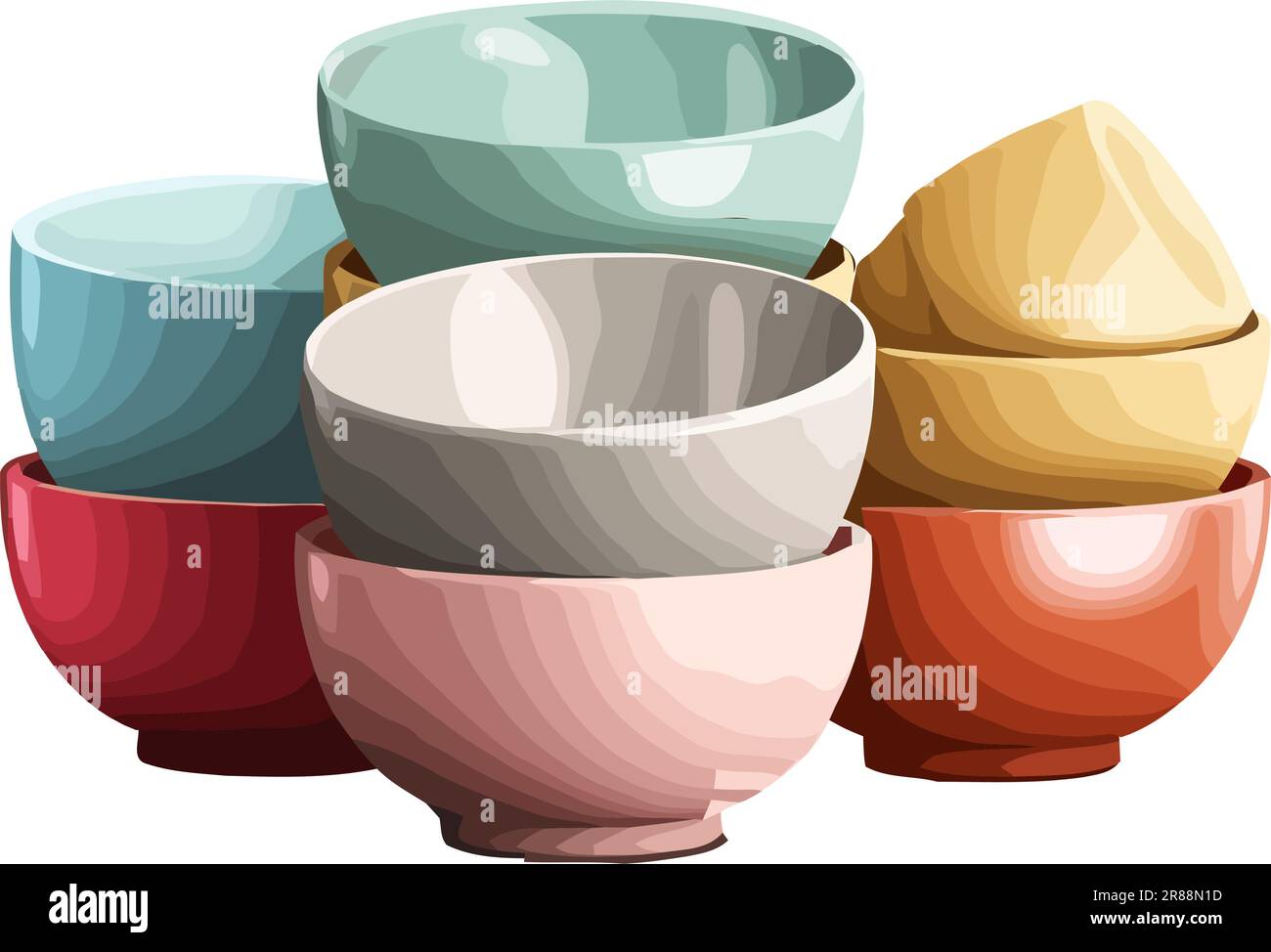 Multi colored crockery with ornate design Stock Vector Image & Art - Alamy