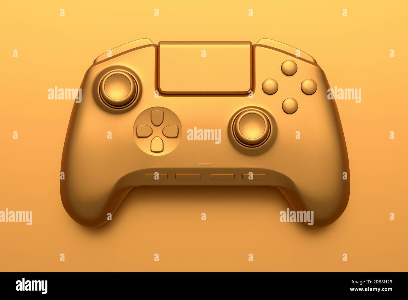 Realistic video game joystick with gold chrome texture isolated on ...