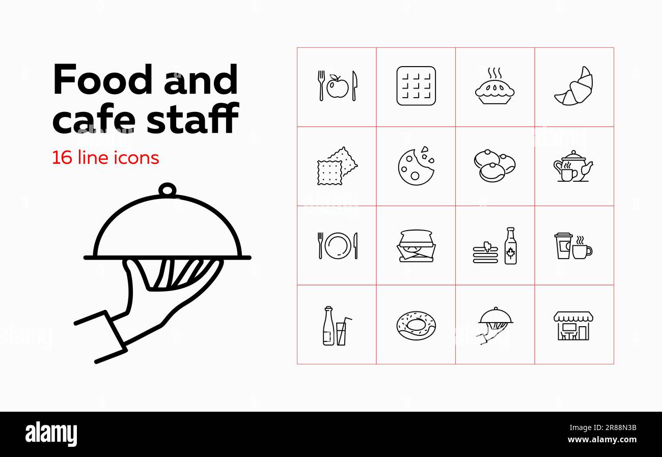 Food and cafe staff icons Stock Vector Image & Art - Alamy