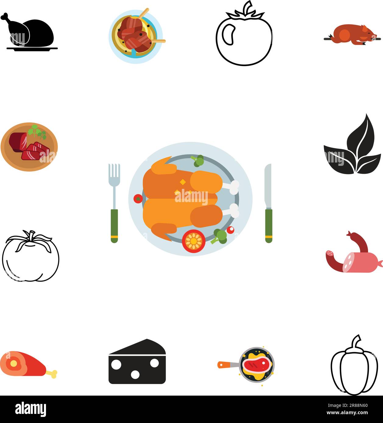 Food types icon set Stock Vector Image & Art - Alamy