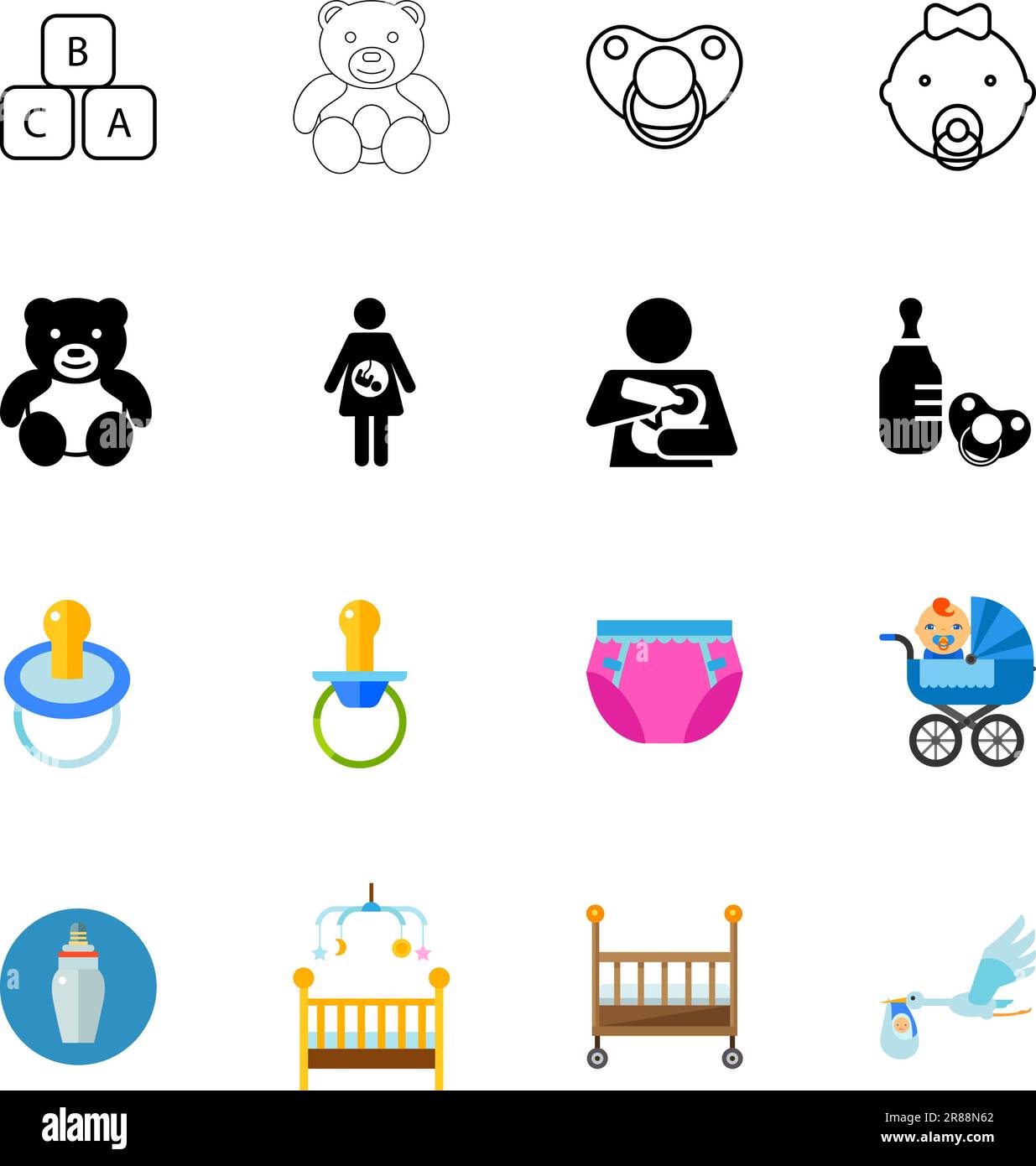 Nursery room icon set Stock Vector Image & Art - Alamy