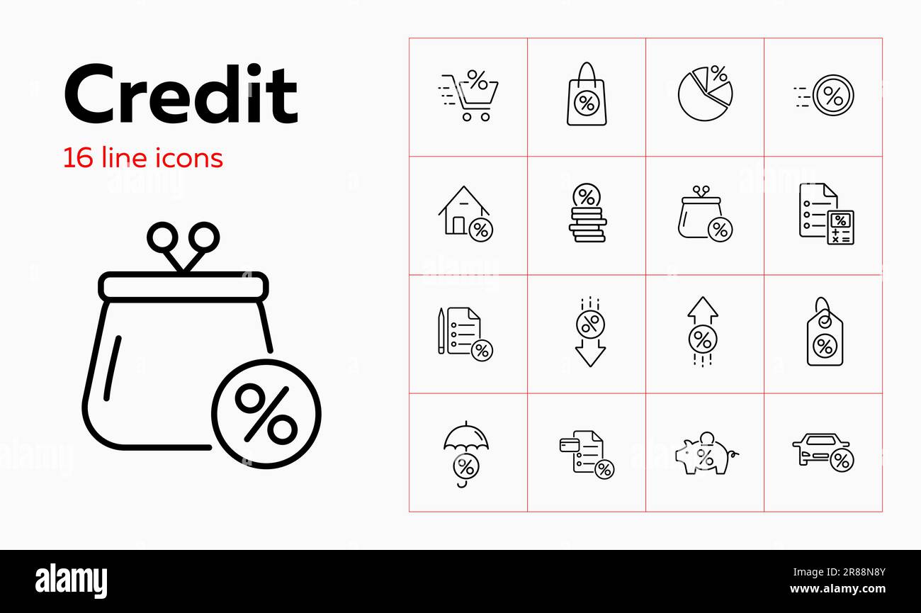 Credit icon set Stock Vector Image & Art - Alamy