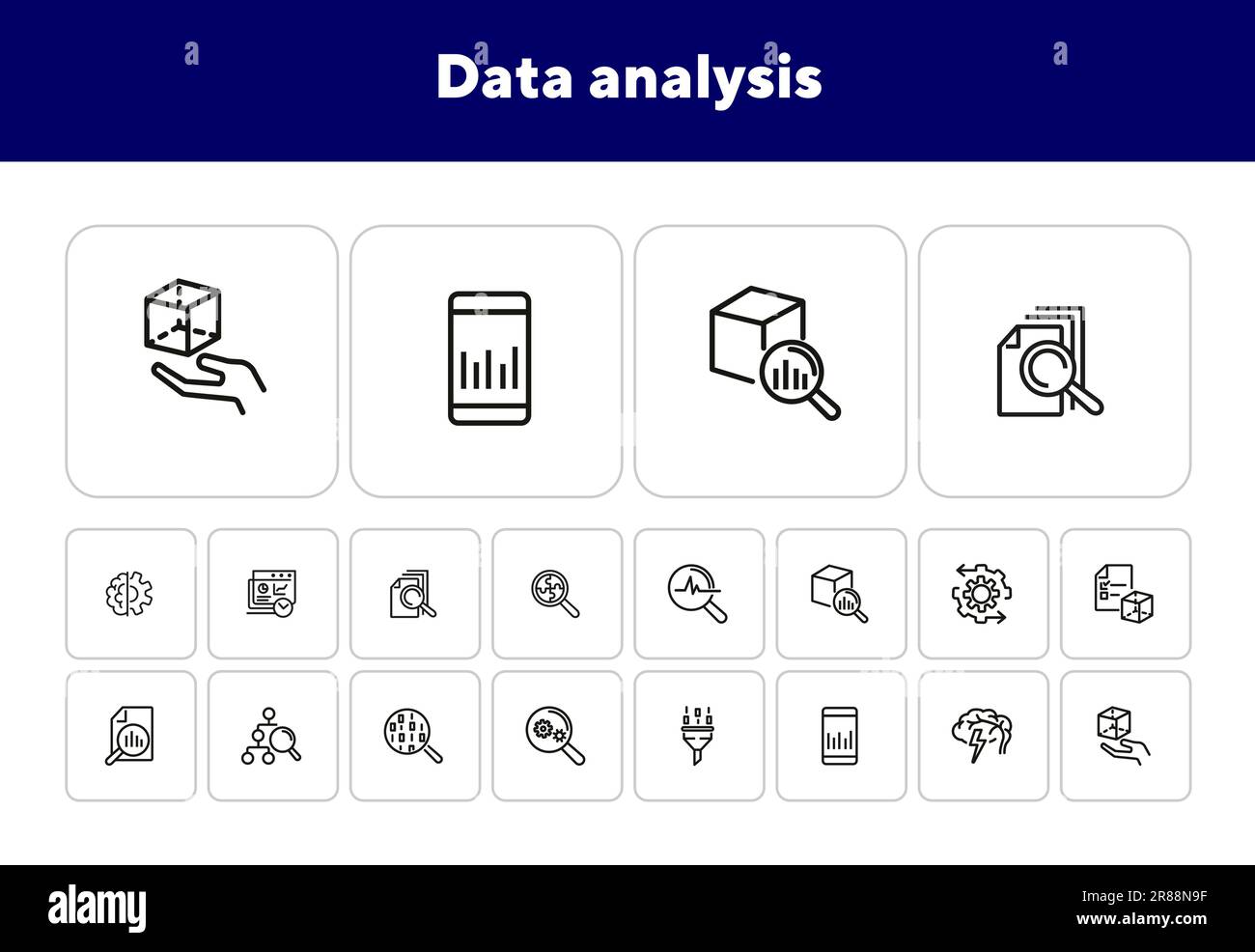 Data analysis line icon set Stock Vector Image & Art - Alamy