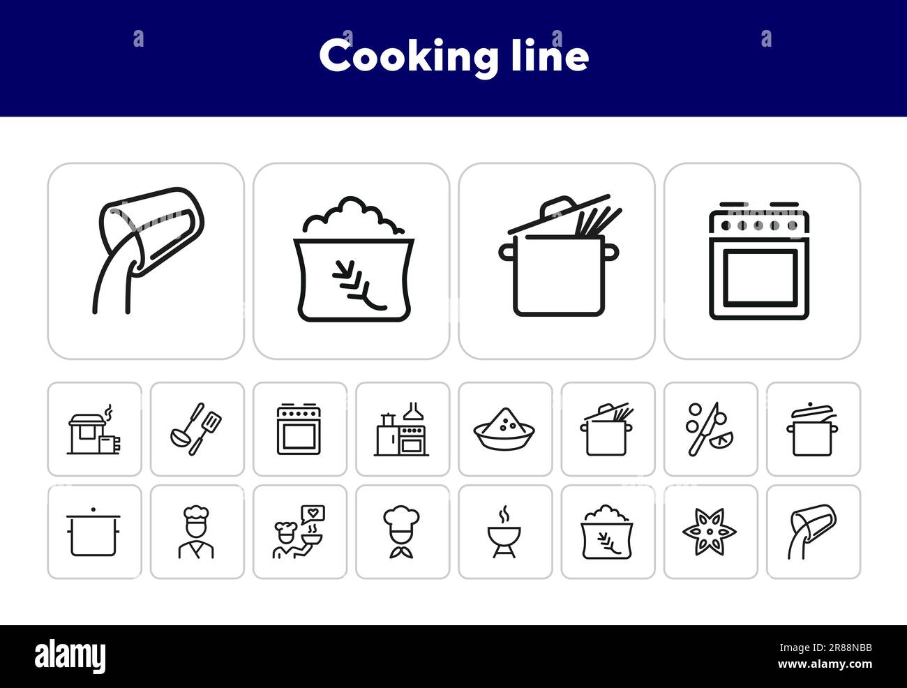 Black cooking pot set Stock Vector Images - Alamy
