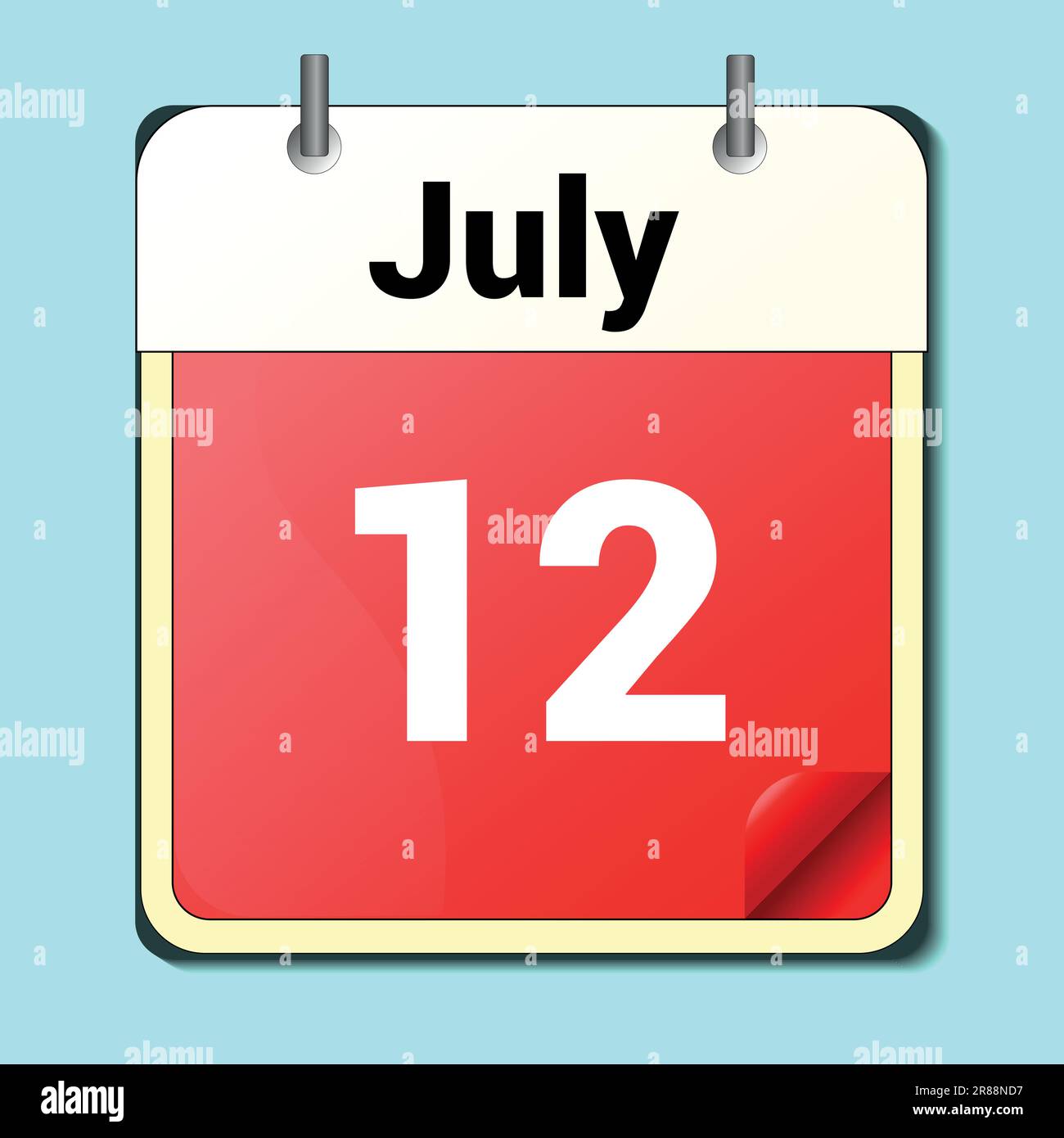 day on the calendar, vector image format, JULY 12 Stock Vector Image ...