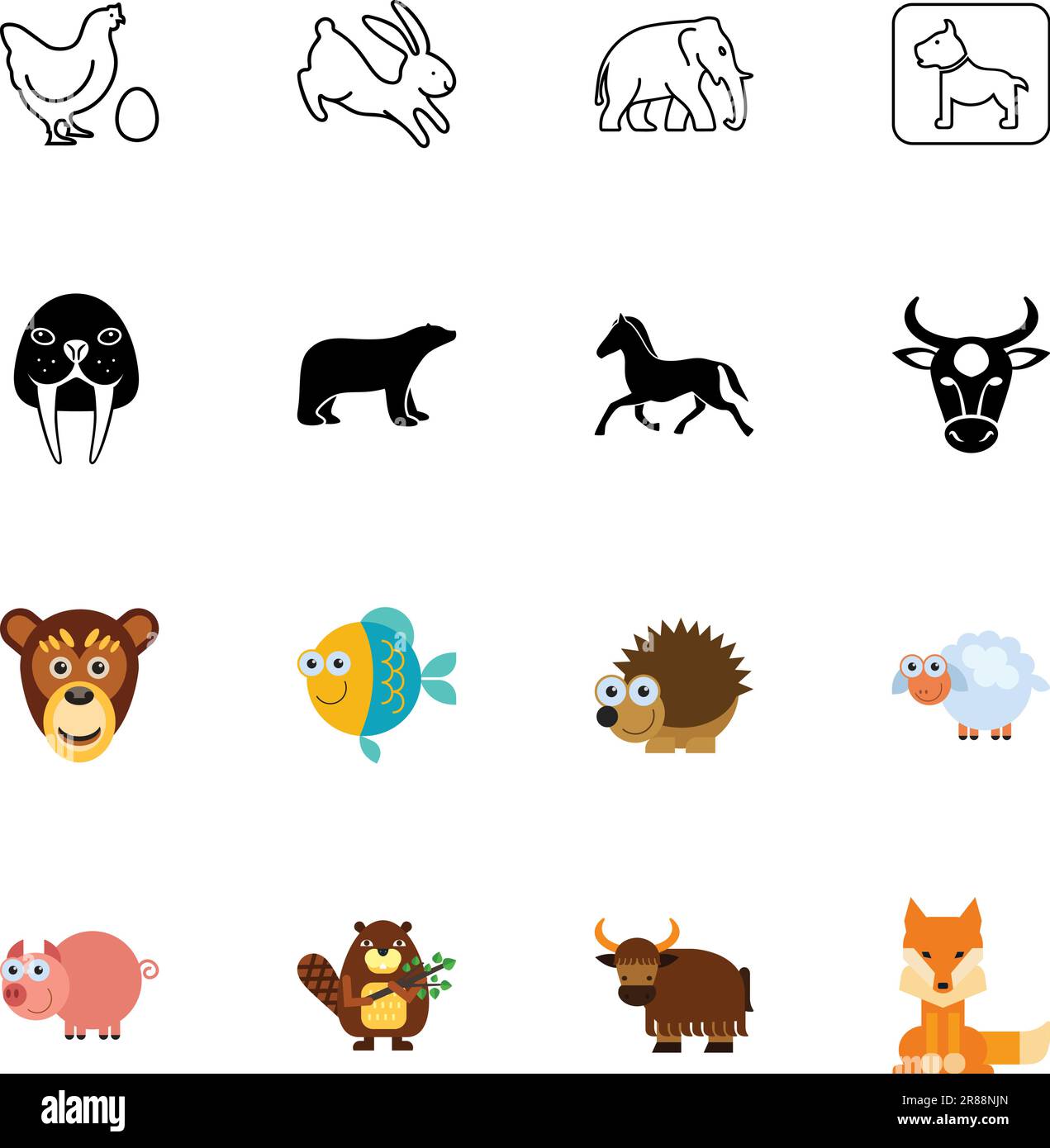 Animal icon set Stock Vector Image & Art - Alamy