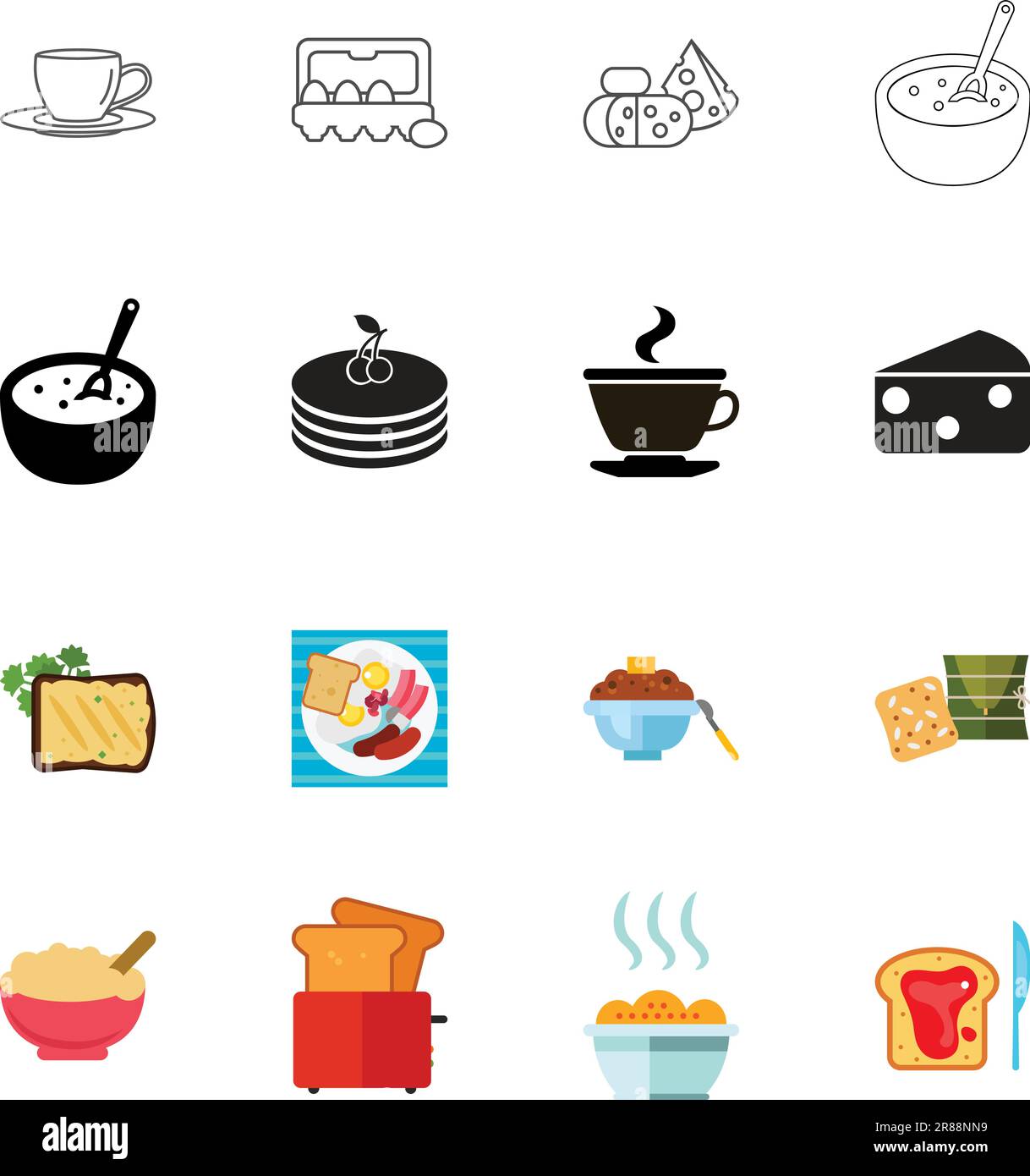 Breakfast icon set Stock Vector Image & Art - Alamy