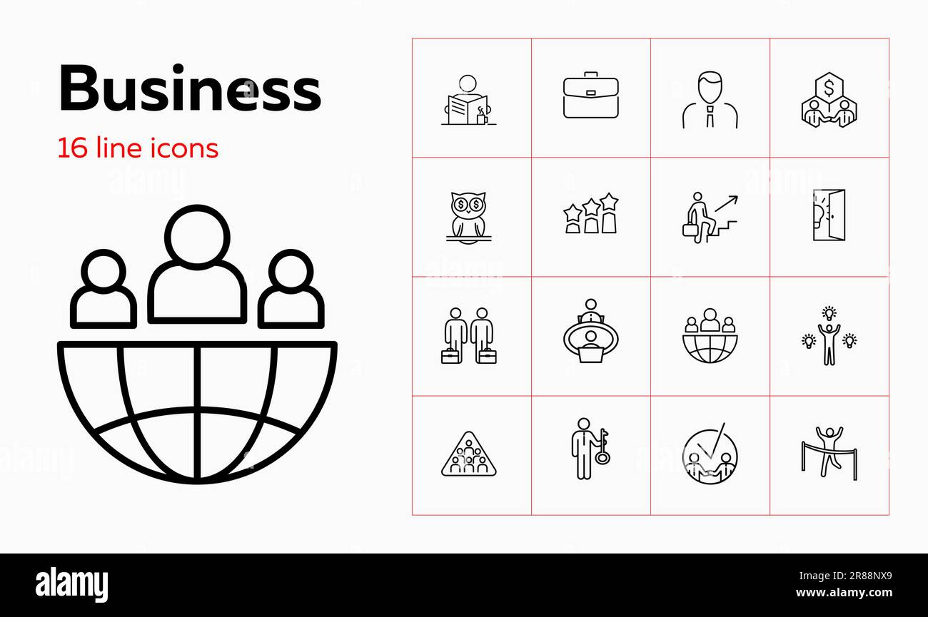 Business line icon set Stock Vector Image & Art - Alamy