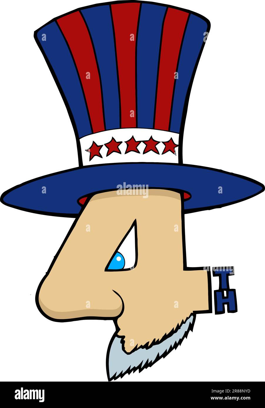 number 4 in shape of uncle sam, July 4th Stock Vector Image & Art - Alamy