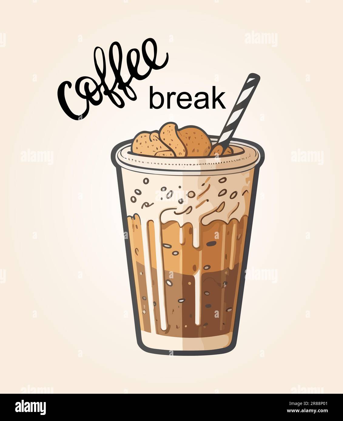 Coffee break, cappuccino, mocha, latte vector art Stock Vector Image ...