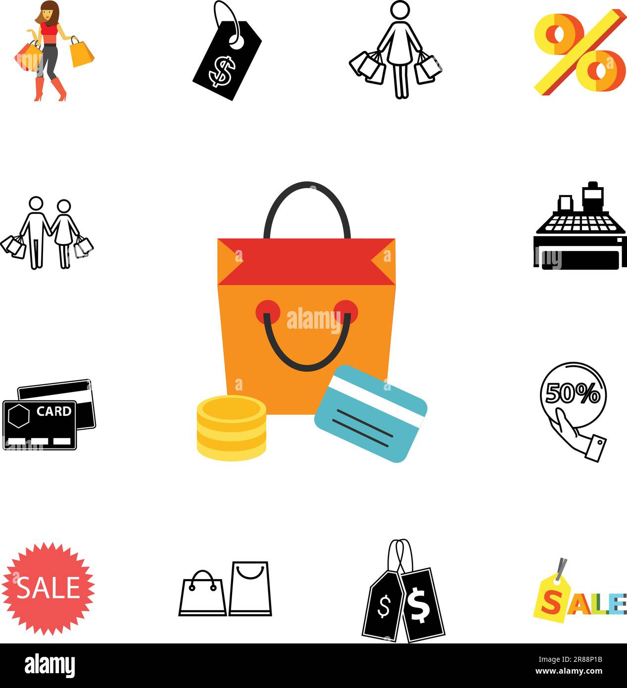 Shopping icon set Stock Vector Image & Art - Alamy