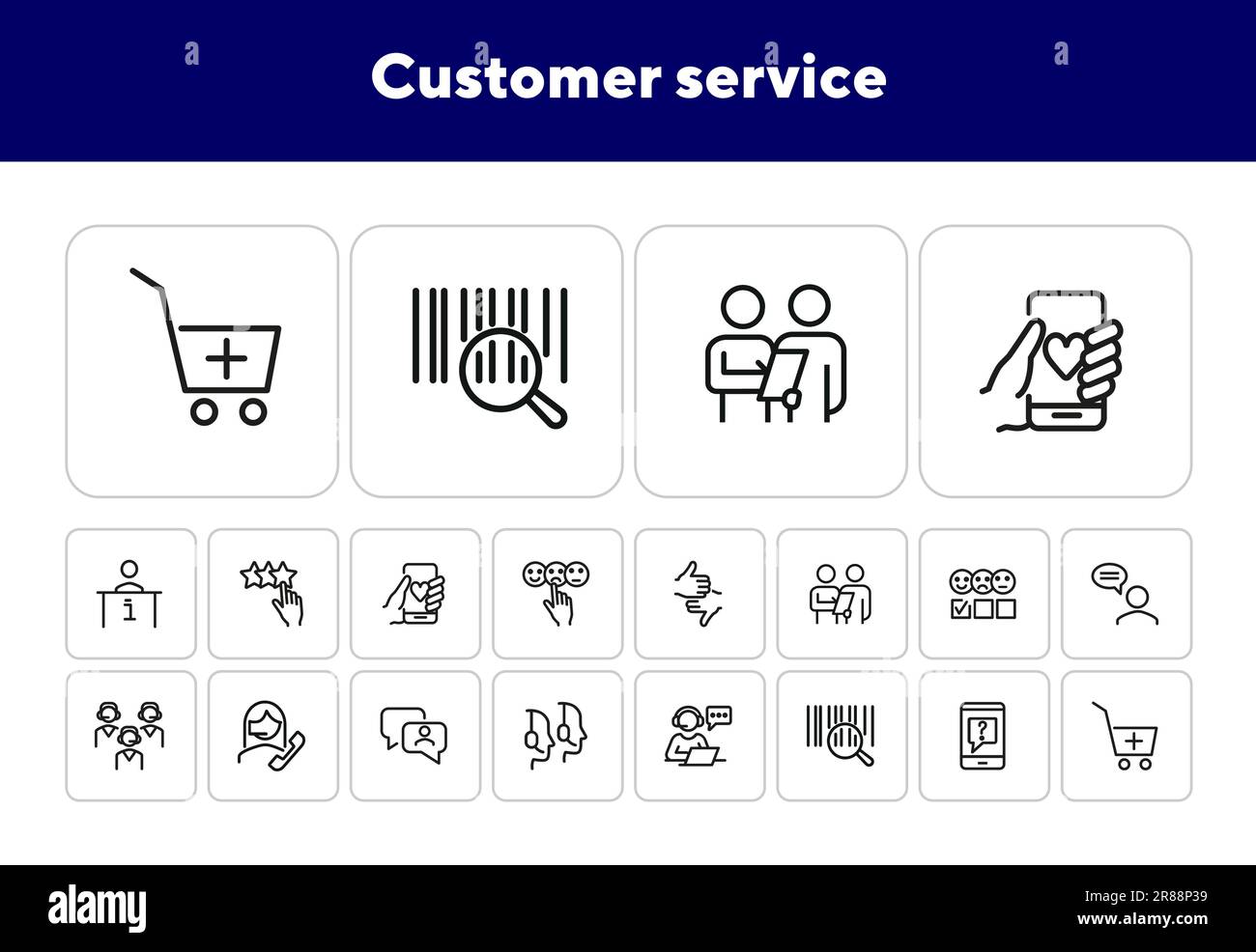 Customer service line icon set Stock Vector Image & Art - Alamy