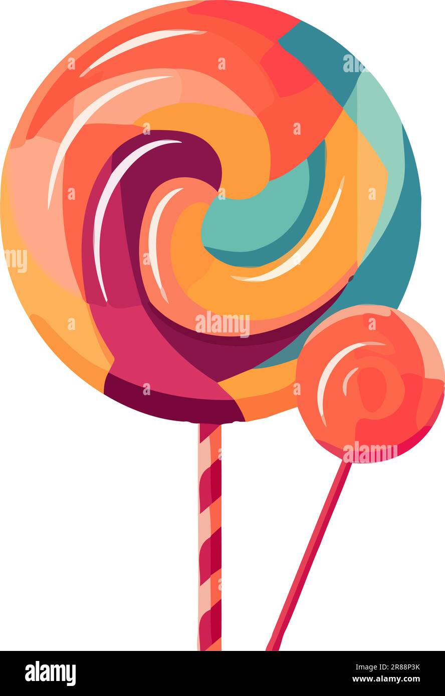 Spiraling candy in stick, sweet symbol fun Stock Vector Image & Art - Alamy