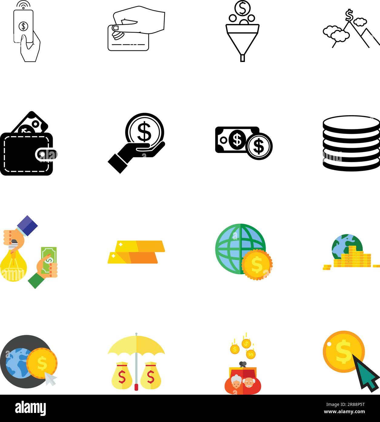 Money icon set Stock Vector Image & Art - Alamy