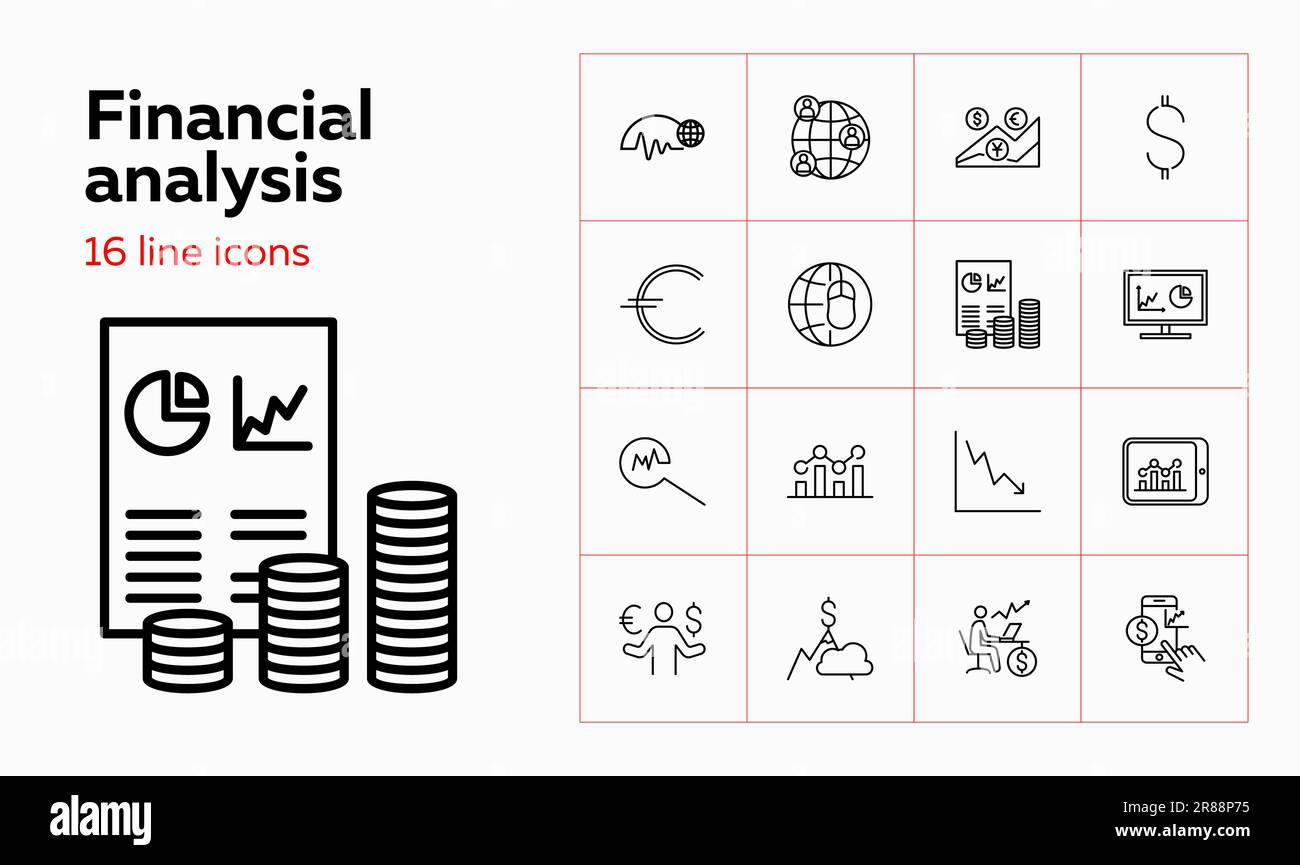 Forecast analysis icon linear hi-res stock photography and images - Alamy