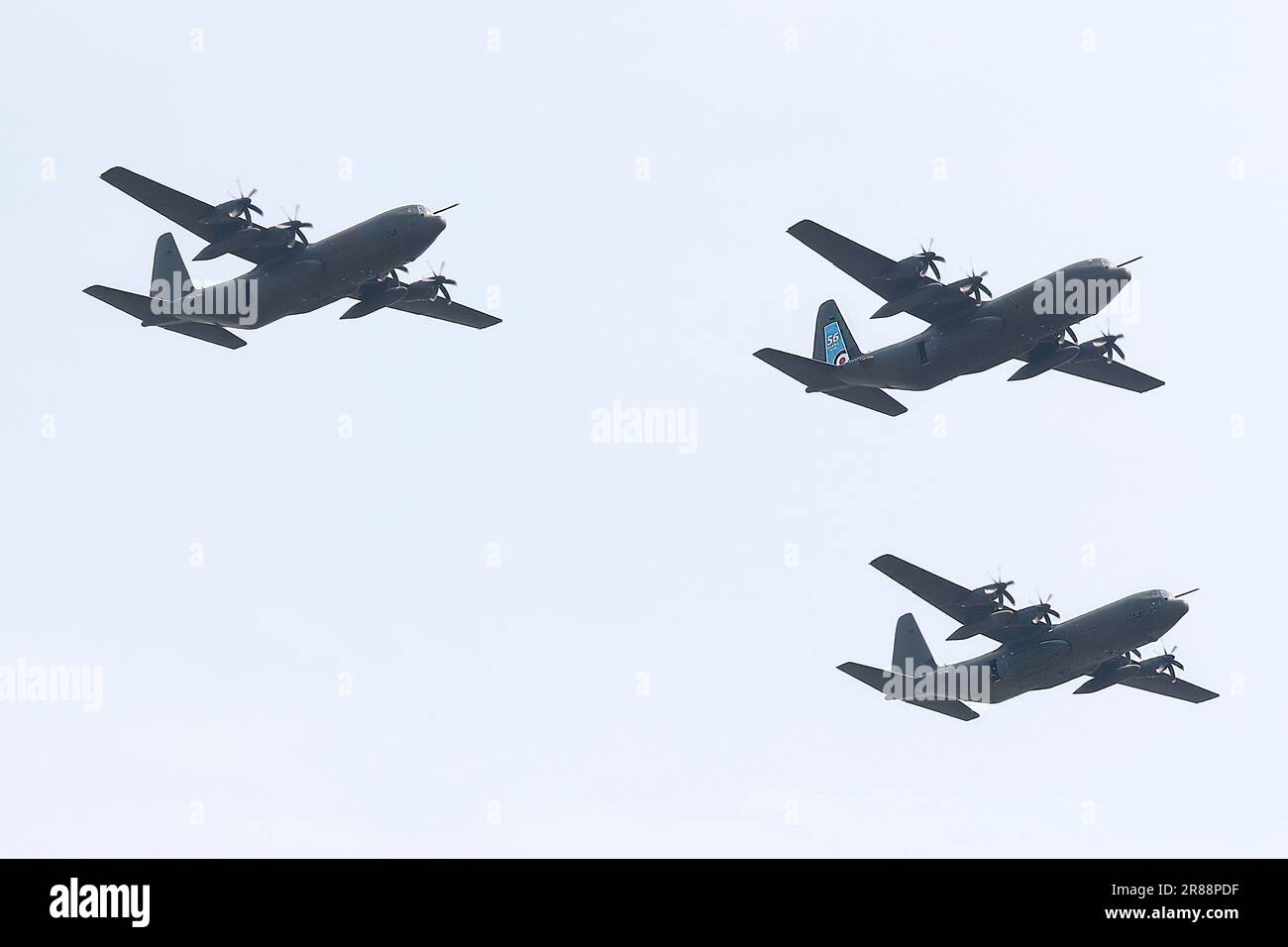 C130 Hercules aircraft take part in their final flypast before ...