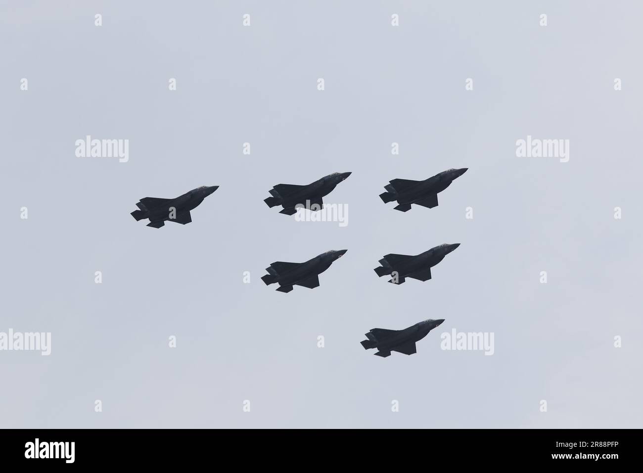 RAF F-35 Lightenings taking part in the Trooping of the Colour flypast ...