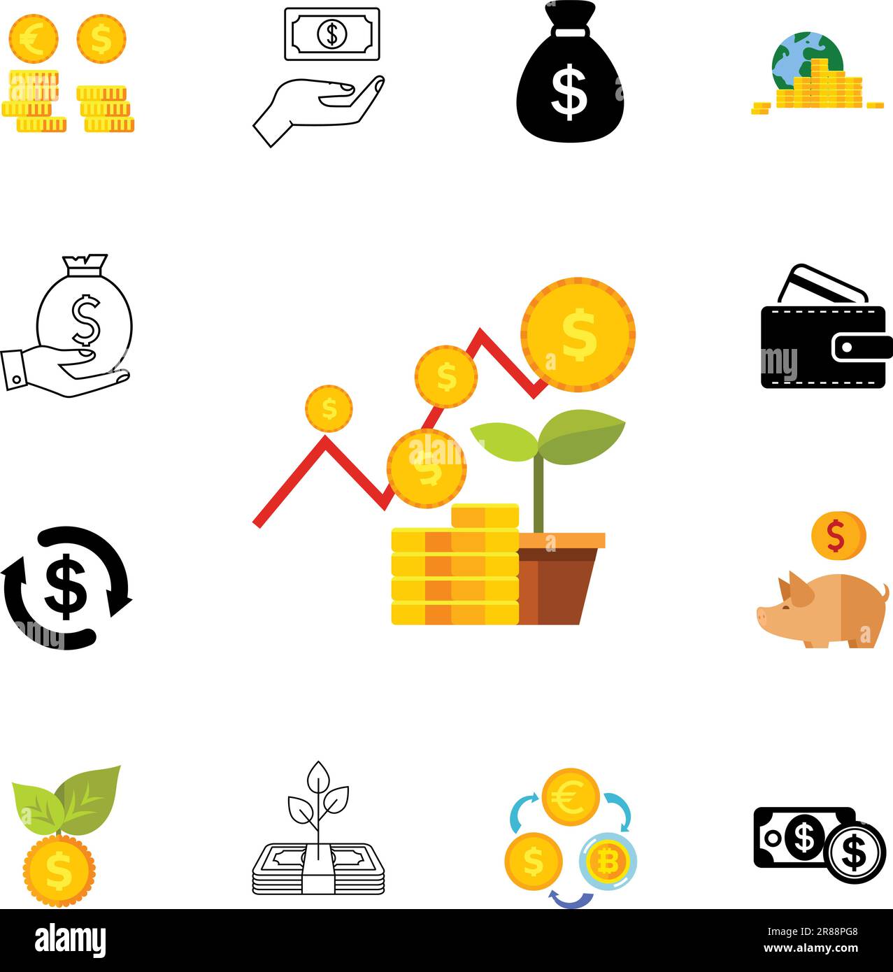 Financial operations icon set Stock Vector Image & Art - Alamy