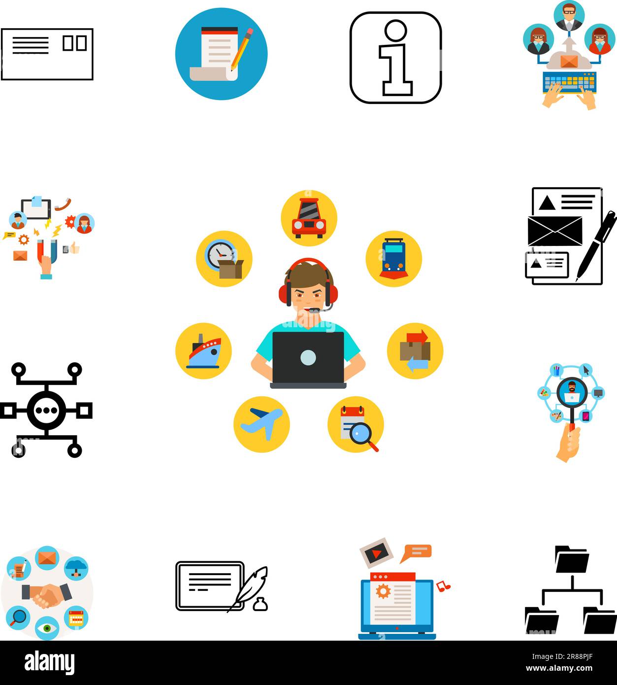 Information management icon set Stock Vector Image & Art - Alamy