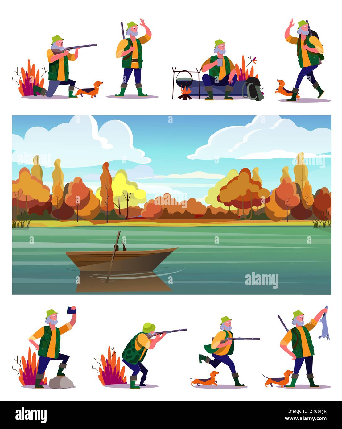 Hunting rifle in forest Cut Out Stock Images & Pictures - Alamy