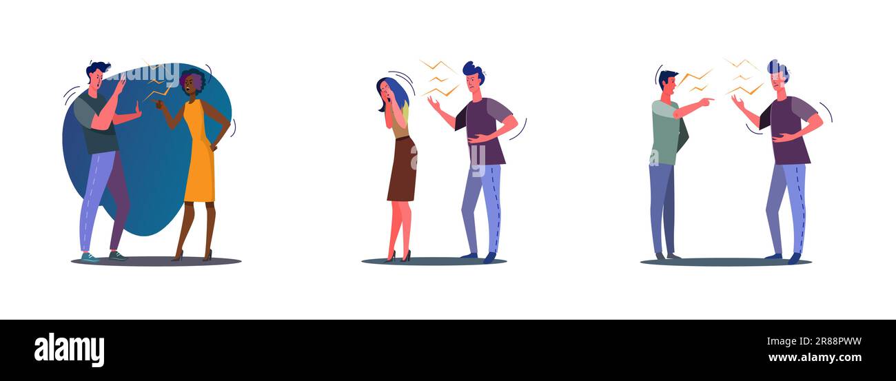 Collection of quarrelling couples and friends Stock Vector Image & Art ...