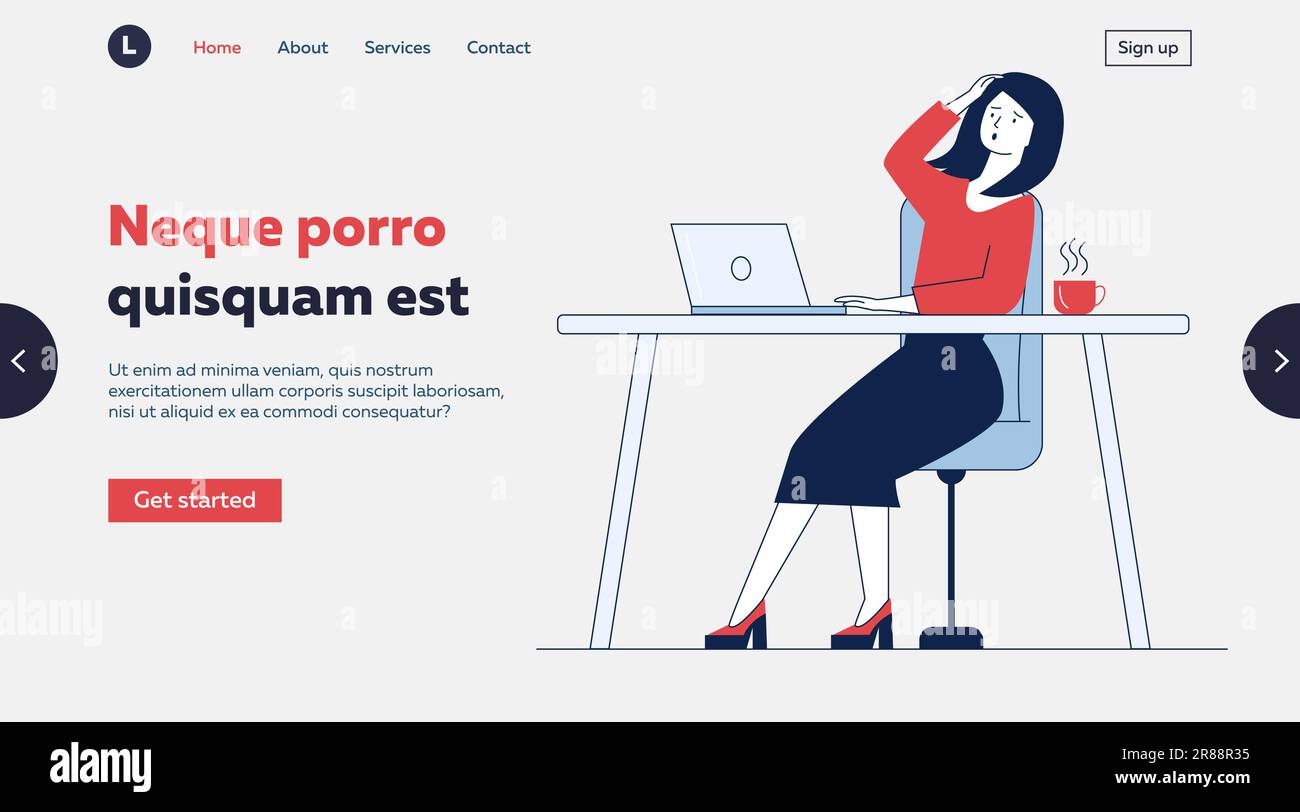 Businesswoman work on notebook Stock Vector Images - Alamy