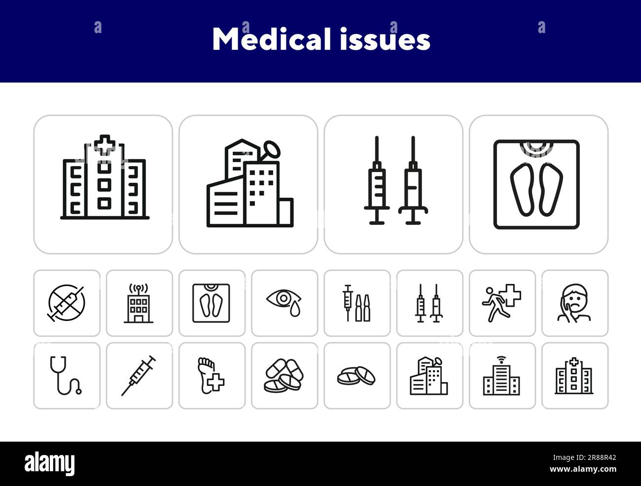 Medical issues line icon set Stock Vector Image & Art - Alamy