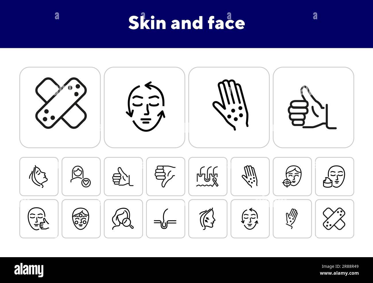 Skin and face line icon set Stock Vector Image & Art - Alamy