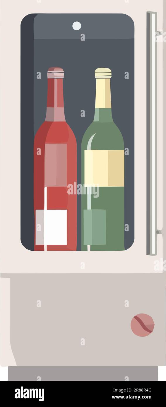 Glass door fridge bottles Stock Vector Images - Alamy