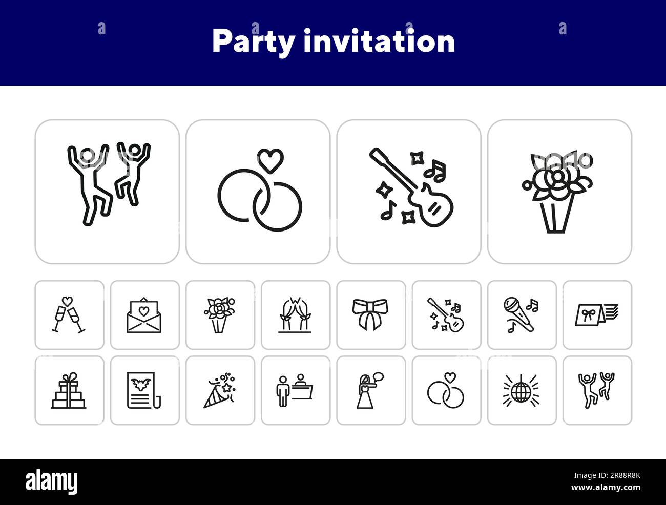 Party invitation line icon set Stock Vector Image & Art - Alamy