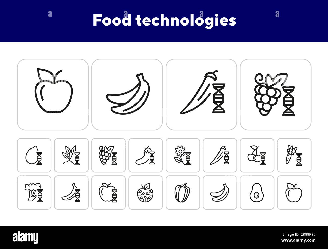 Food technologies line icon set Stock Vector Image & Art - Alamy