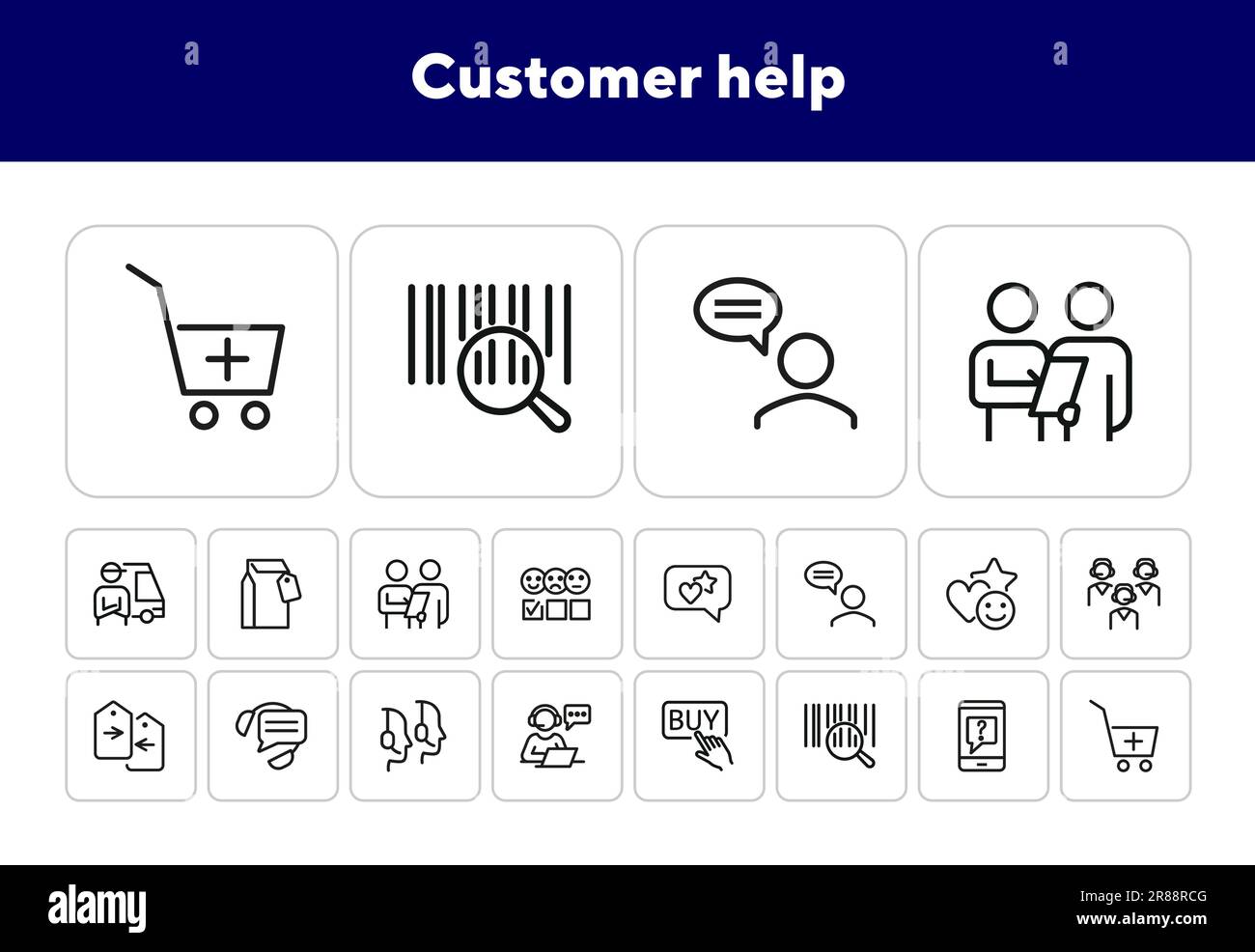 Customer help line icon set Stock Vector Image & Art - Alamy