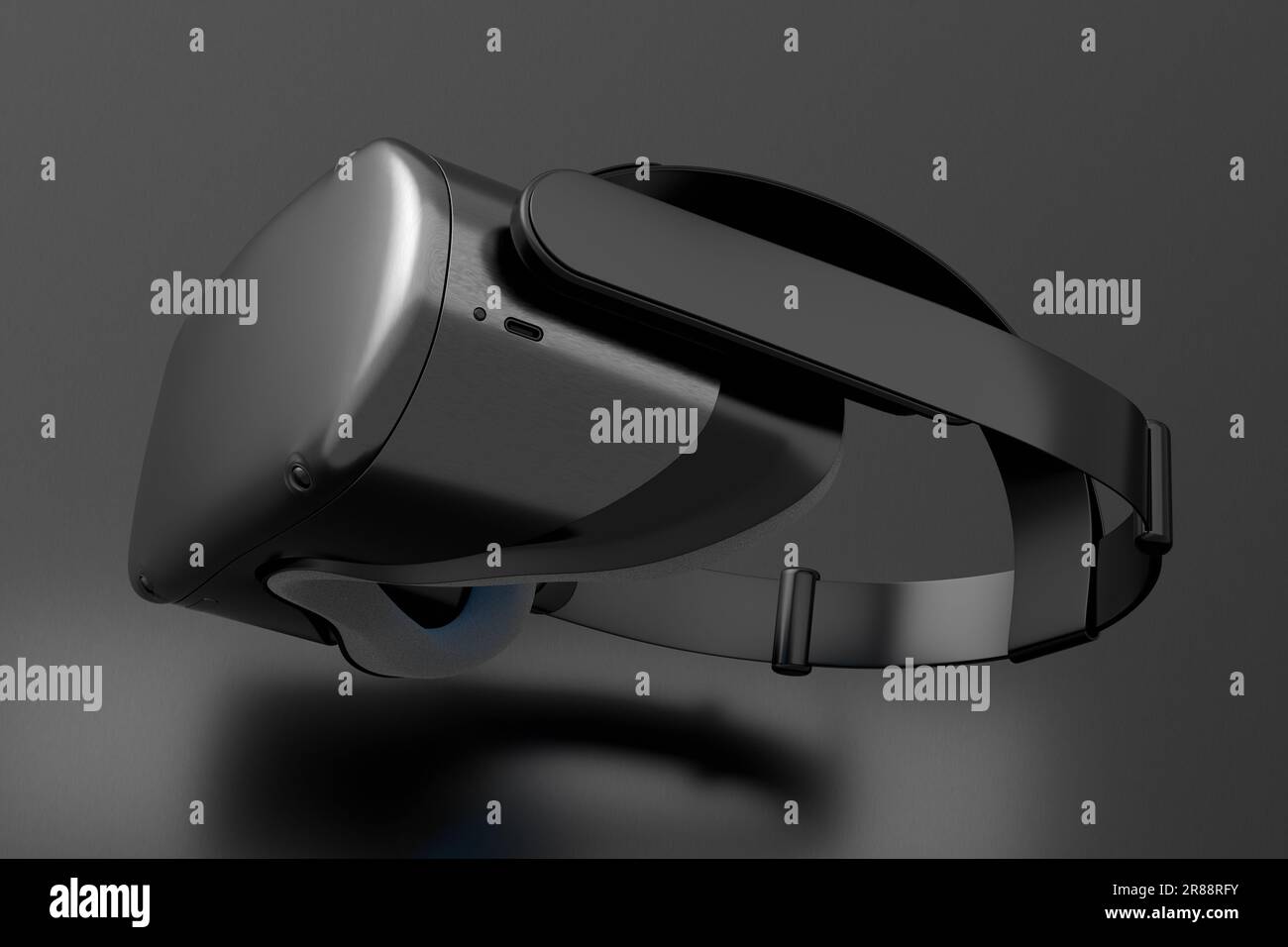 Realistic virtual reality glasses with metallic chrome texture isolated ...