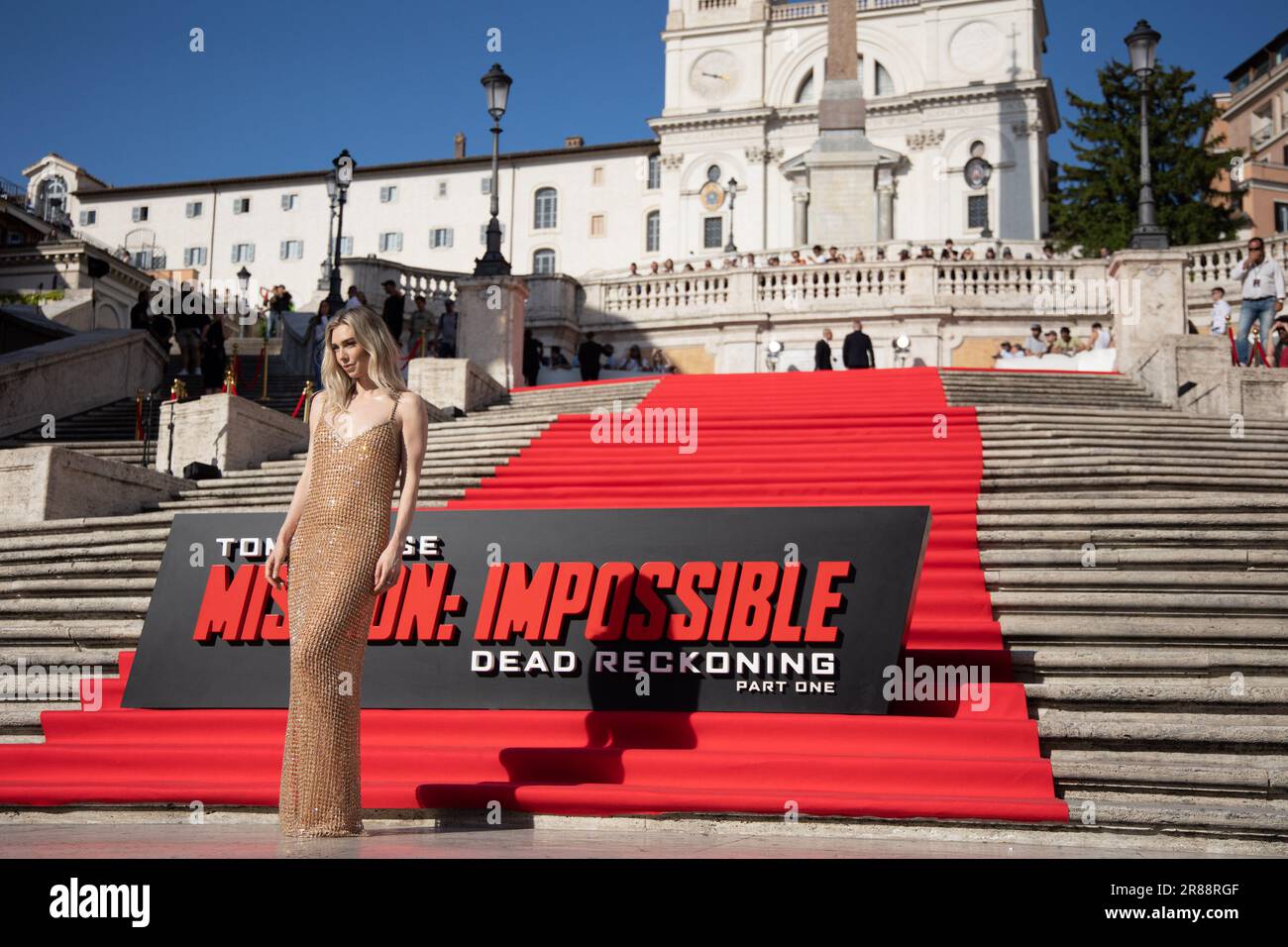 Rome, Italy. 19th June, 2023. Vanessa Kirby (in a Miu Miu dress ...