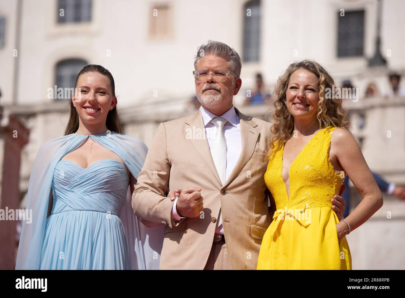 Rome, Italy. 19th June, 2023. Director Christopher McQuarrie, wife ...