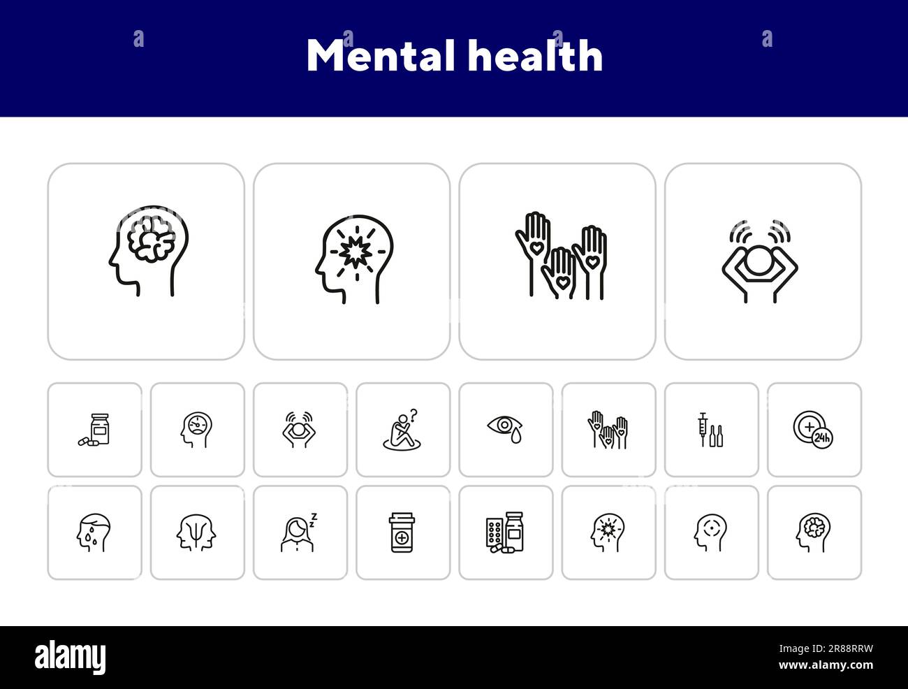 Mental health icon set Stock Vector Image & Art - Alamy
