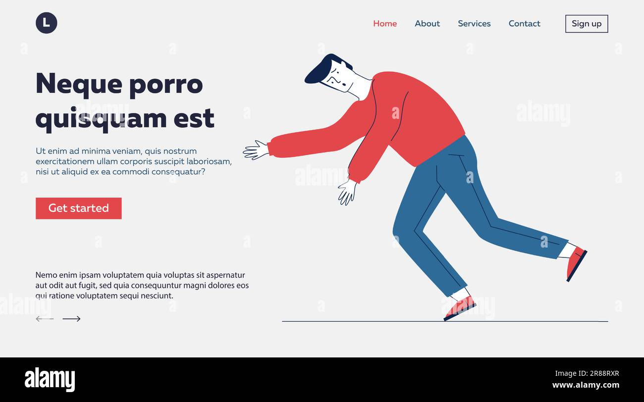 Scared clumsy guy stumbling Stock Vector Image & Art - Alamy