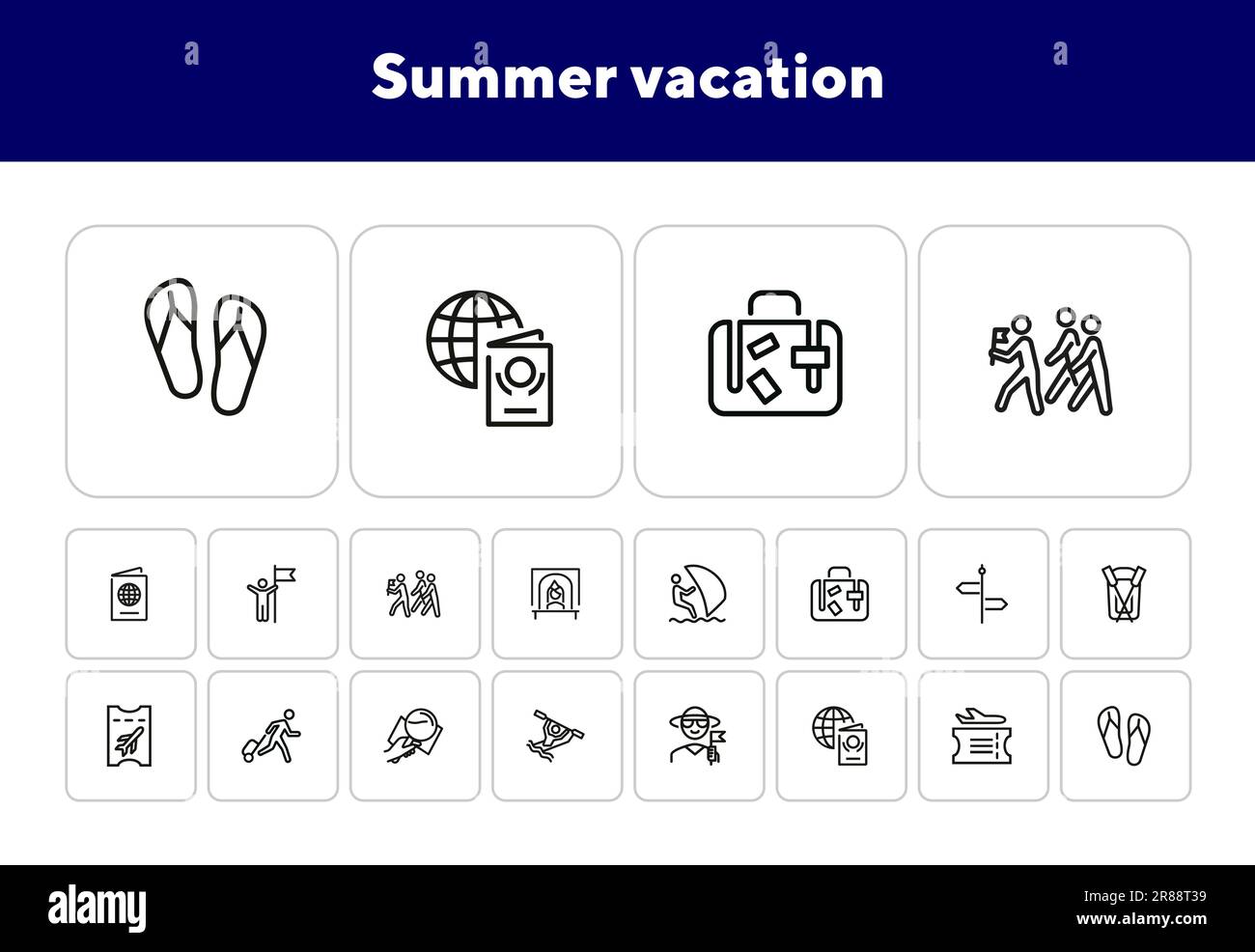 Summer vacation line icon set Stock Vector Image & Art - Alamy