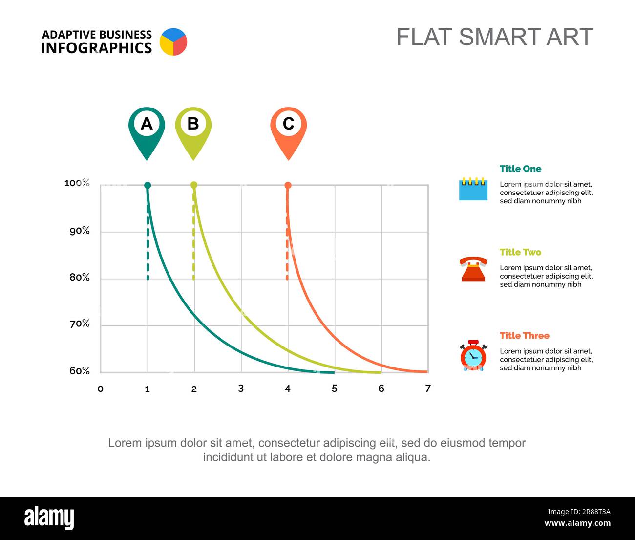 Three Analysis Line Charts Slide Template Stock Vector Image & Art - Alamy