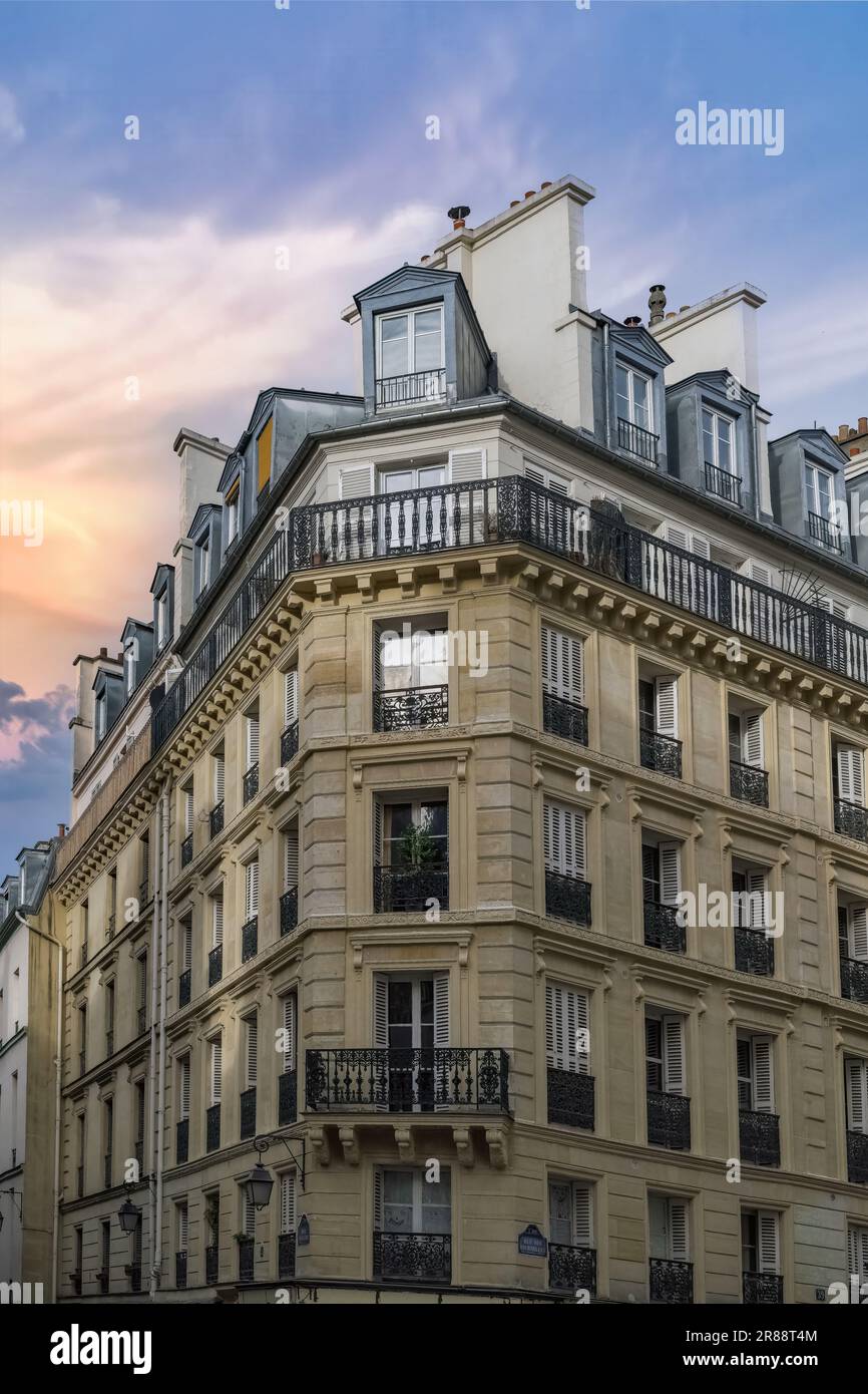 An exterior of a beautiful architectural building in Paris, France ...