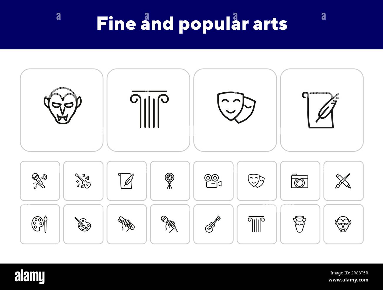 Fine and popular arts icons Stock Vector Image & Art - Alamy