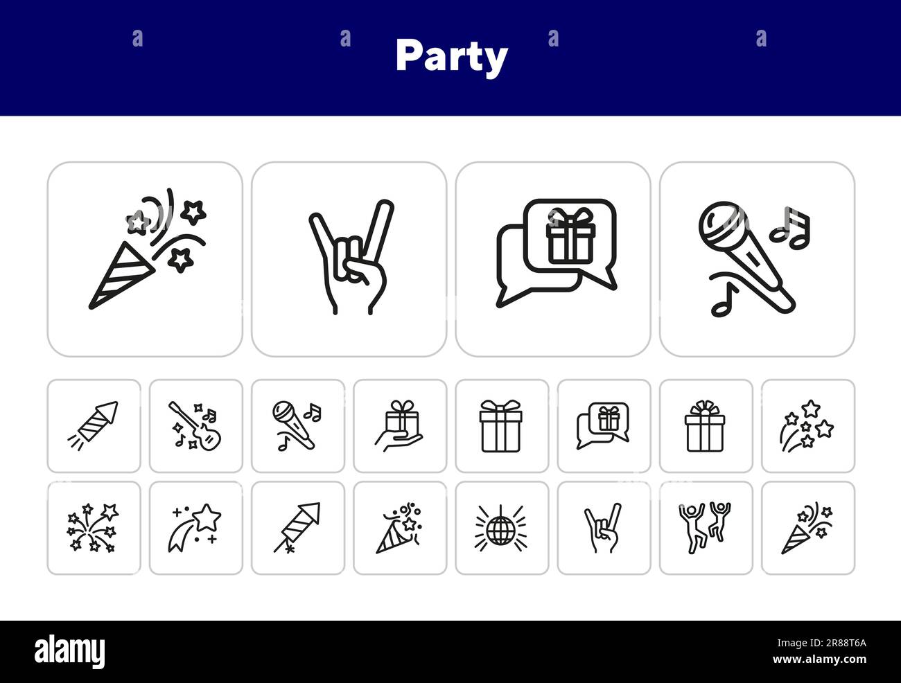 Party line icon set Stock Vector Image & Art - Alamy