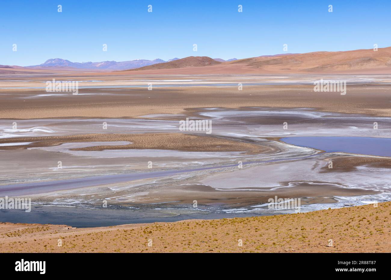 Driving through picturesque landscape at Paso de Jama, one of the most ...